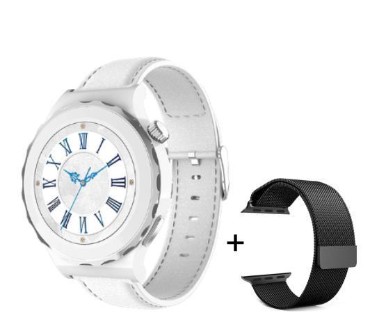 Relógio Prata Inteligente Smatwatch Hw3 mini + pulseira de aço ...