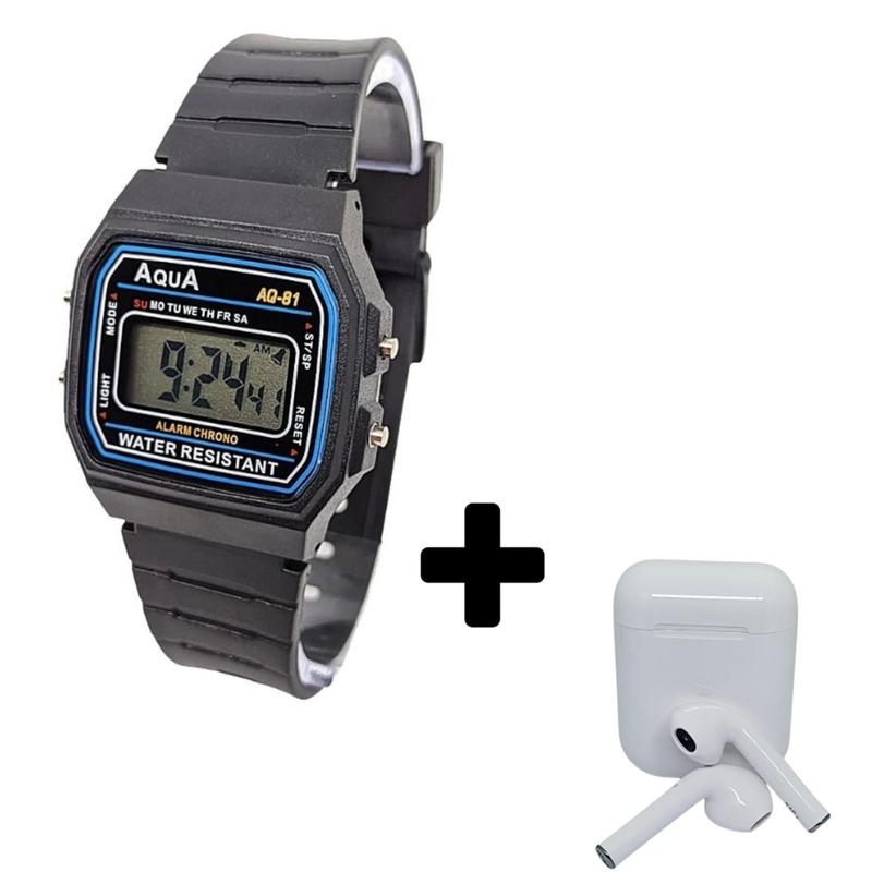 Relógio Retro Digital Aqua Aq 81+ Fone Sem Fio Ios/android - Relógio de ...