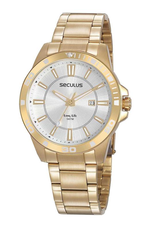 Relógio Seculus Masculino Analogico Calendario 20956Gpsvda4 - Seculus ...