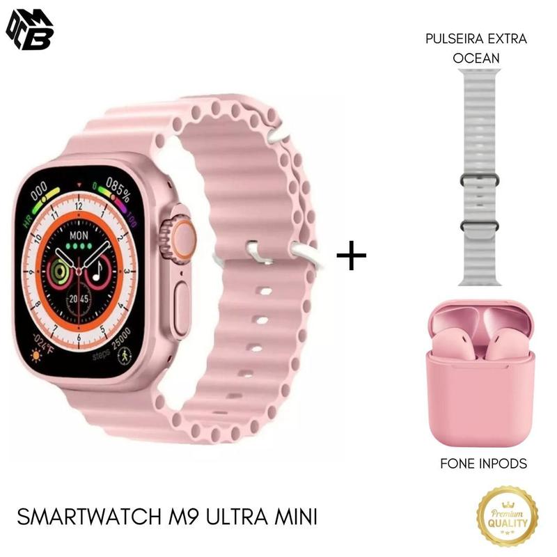 Relógio Smart Watch Feminino Masculino M9 Ultra Mini Série 9 Com 2 ...