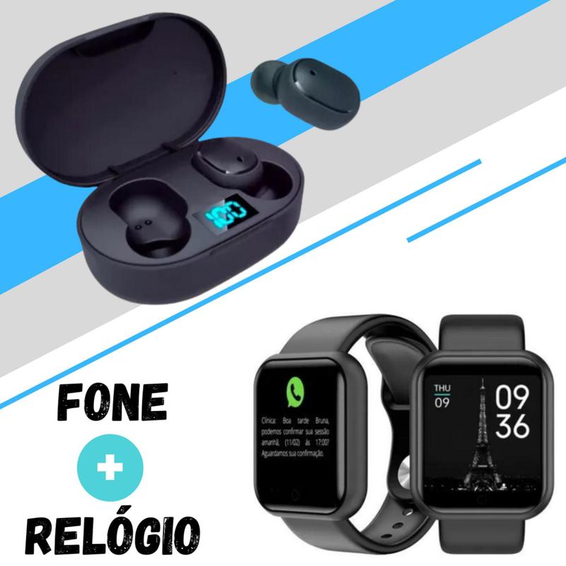 Relógio Smartwatch Digital Inteligente + Fone De Ouvido Bluetooth Sem ...