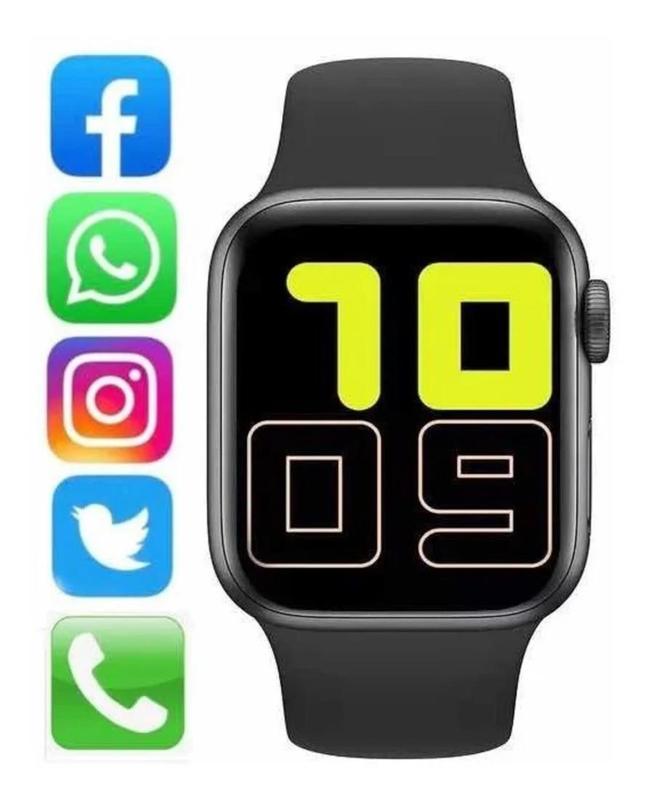 Relogio Smartwatch Ld5 Preto Recebe e Faz Ligação, Mede Batimentos ...