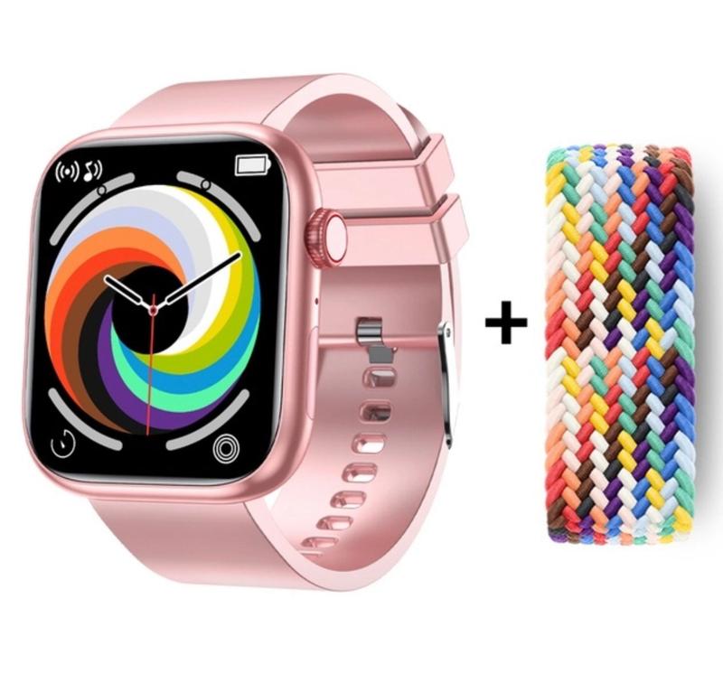 Relógio Smartwatch SW8 Original C/ 2 Pulseiras IOS Android Cor ROSA ...