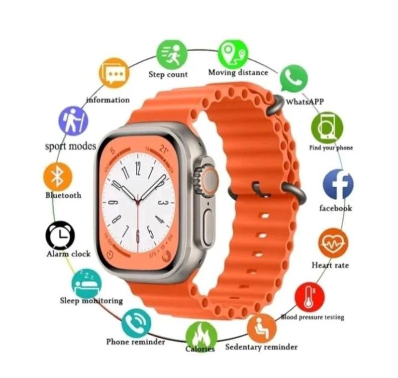 Relógio Smartwatch Ultra 8 Mini Tela 41mm Mini Watch 8 Prata Com ...