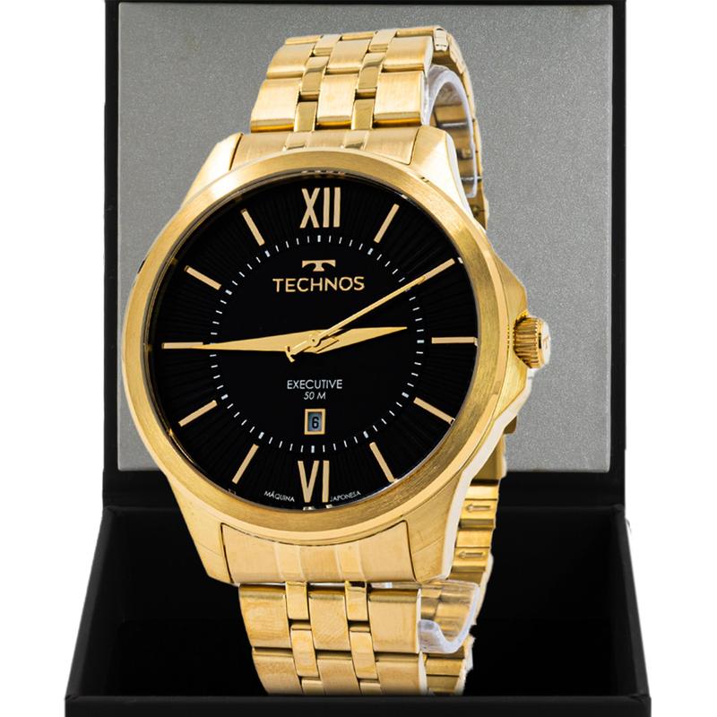 Relógio Technos Executive Dourado Relógio Prova D'Água Relógio Original ...