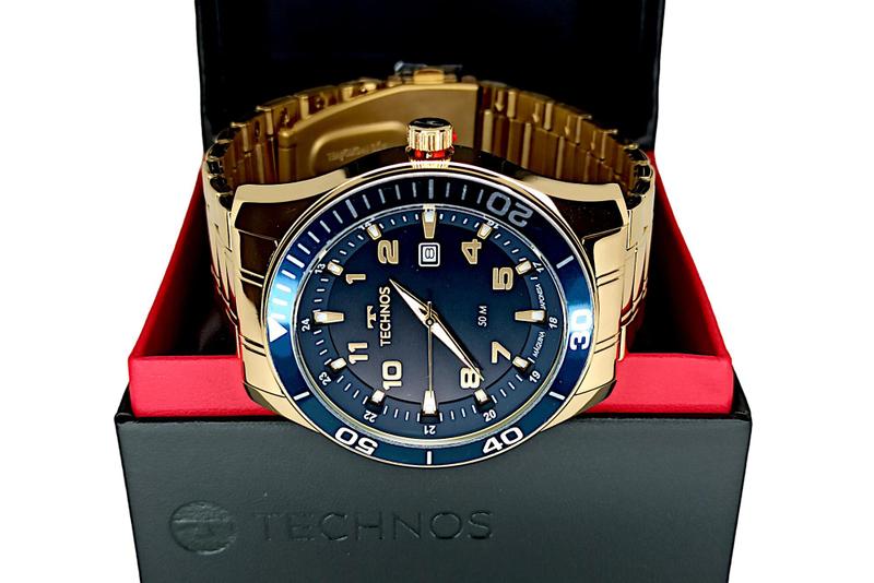 Relógio Technos Masculino Performance Racer Dourado Original - Relógio ...