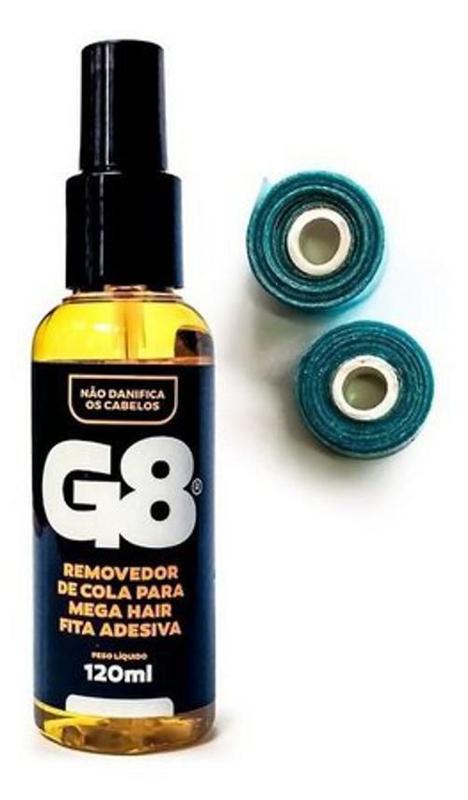 Removedor Mega Hair Fita Adesiva G8 - 120Ml +2 Mt. Fita Azul - Produtos ...