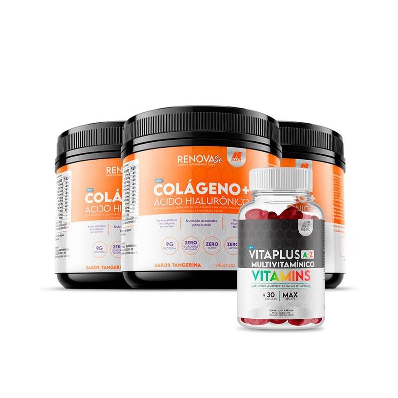 Renova Se Tangerina Colageno Face +Acido Hyaluronico 3Potes - Allfit ...
