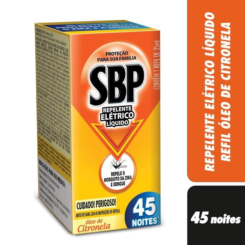 Repelente Elétrico Líquido Óleo De Citronela Sbp Refil 35Ml - Repelente ...