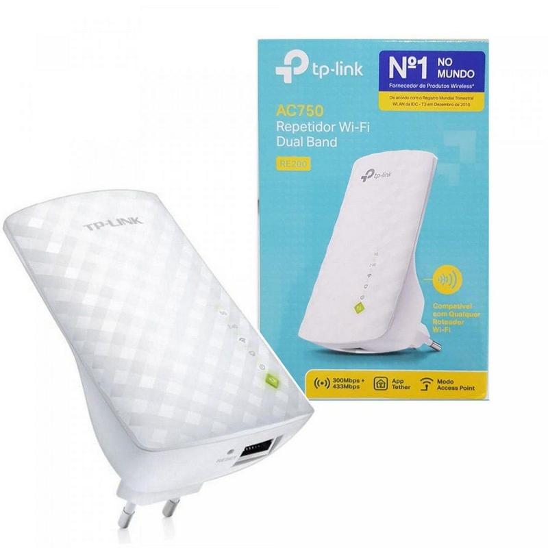 Repetidor Wifi Tp-Link Re200 Ac750 Mbps 2,4/5ghz - Repetidor de Sinal ...