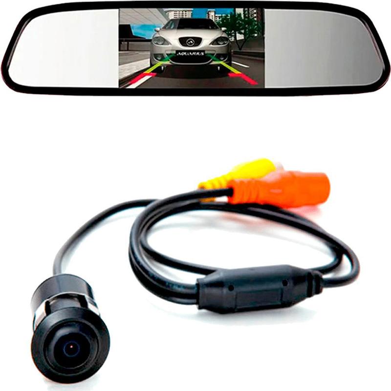 Retrovisor Interno com Camera de Ré Universal Preto - AMC - Outros ...