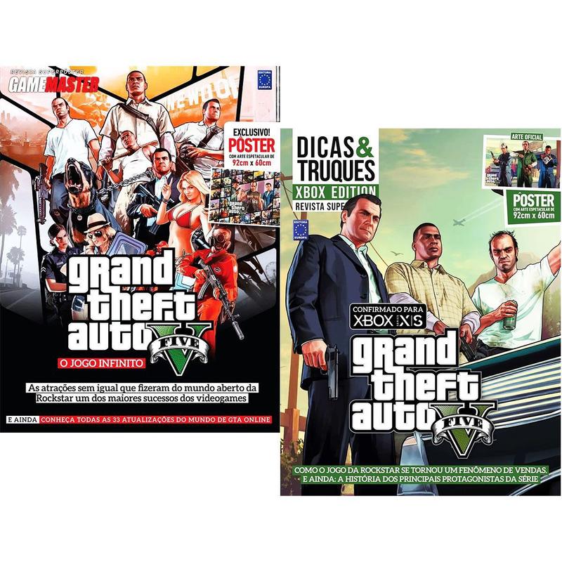 Revista Pôster Game Grand Theft Auto V GTAV Kit 2 Volumes - Europa ...
