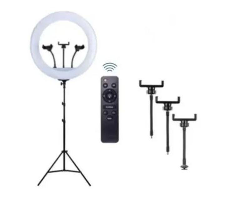 Ring Light Grande Profissional Celular Tripé 3 Suportes 18 Polegadas ...