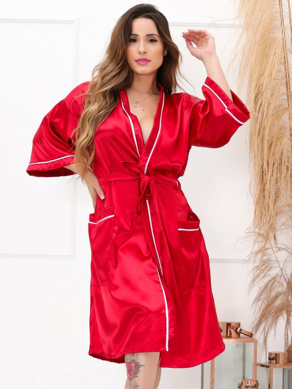 Robe de Cetim Feminino com Friso - Modas Lemes - Roupão e Robe Feminino ...