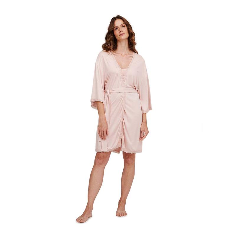 Robe Feminino com Renda - hering - Roupão e Robe Feminino - Magazine Luiza
