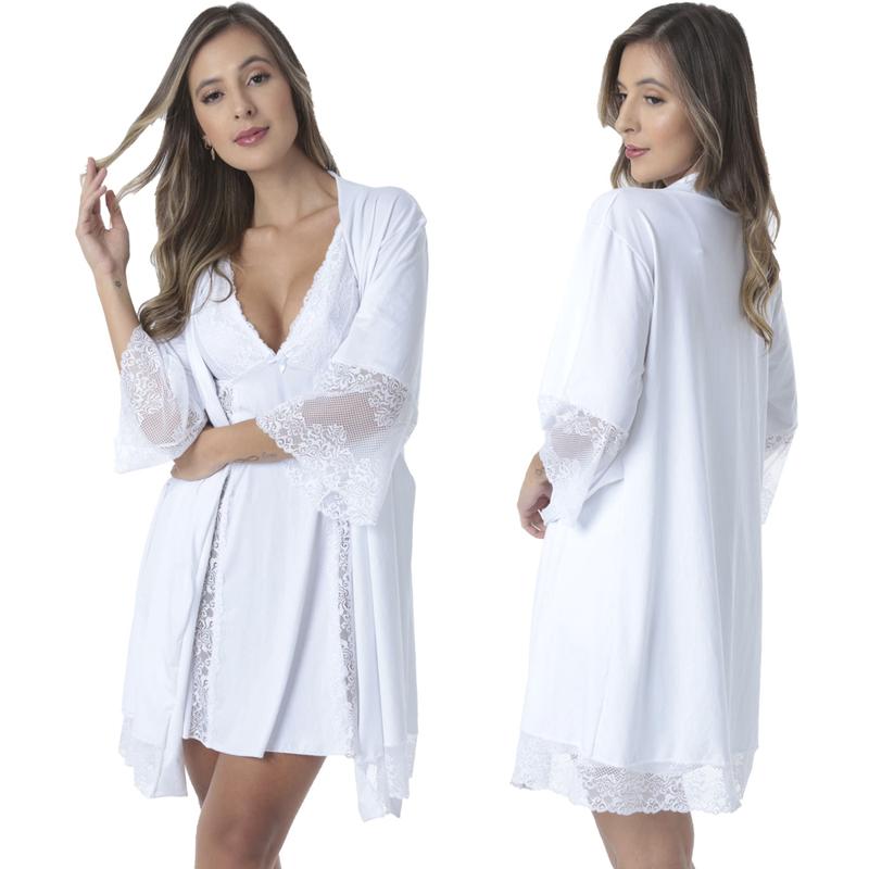 Robe Medusa de Microfibra Light e Renda Feminino - Biografia da Moda ...