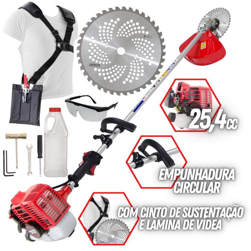 Roçadeira Profissional Nakashi T270N Com Empunhadura Circular Ideal ...