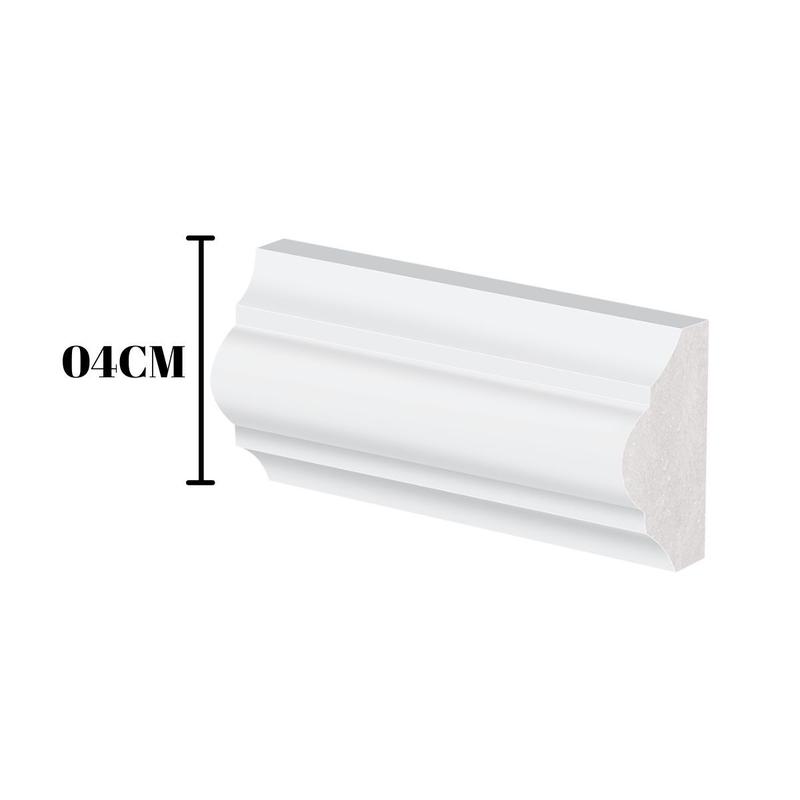 Rodameio Poliestireno 04cm classico Branco 31004 Arquitech - Rodapé ...