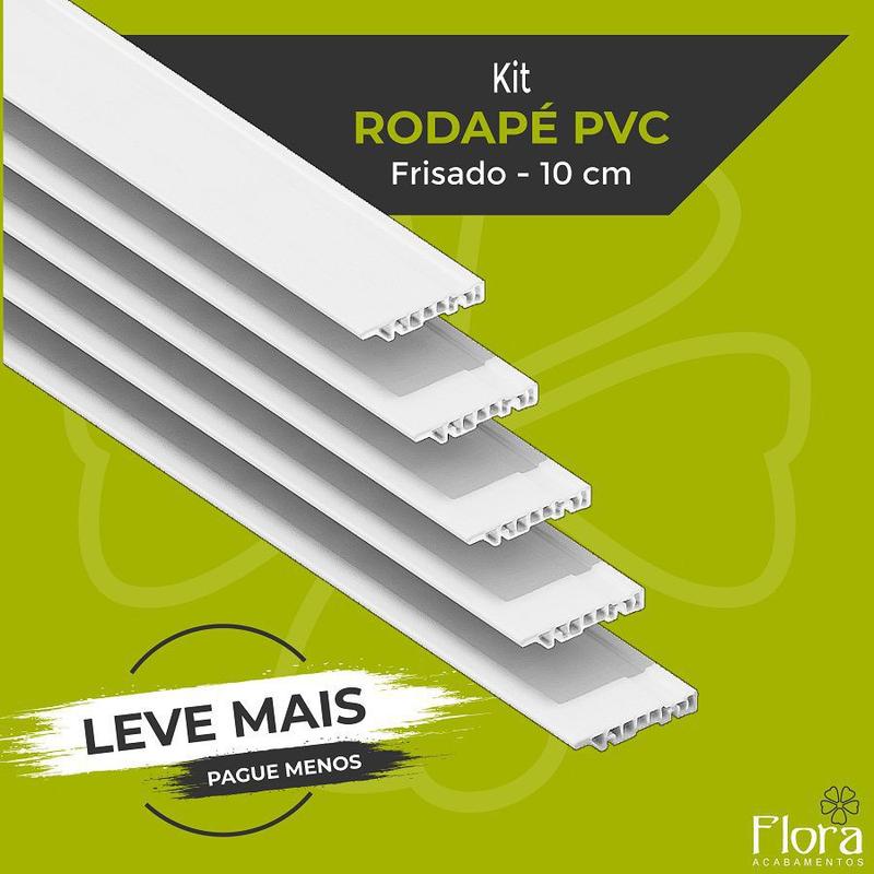 Rodapé de pvc - kit com 10 barras - FLORA ACABAMENTOS - Rodameio ...
