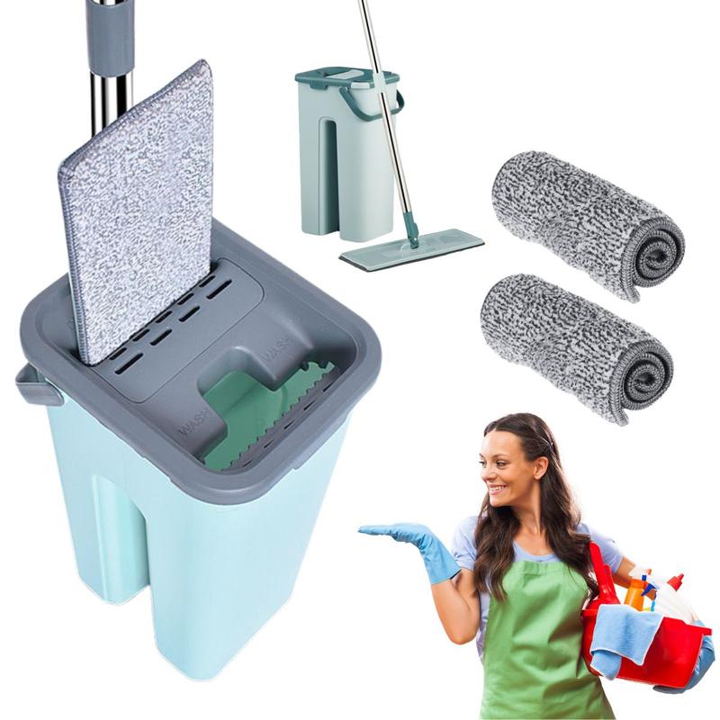 Rodo Flat Mop E Balde Lava E Seca Profissional Com 2 Refil Giratorio ...