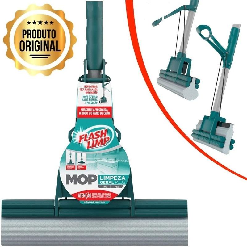 Rodo mop limpeza geral plus magico esfregão original - flash limp - Mop ...