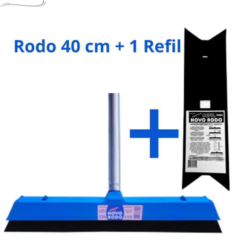 Rodo PLastico 40 cm Com Cabo Aluminio 1,40 Metros troca REfil, com 1 ...