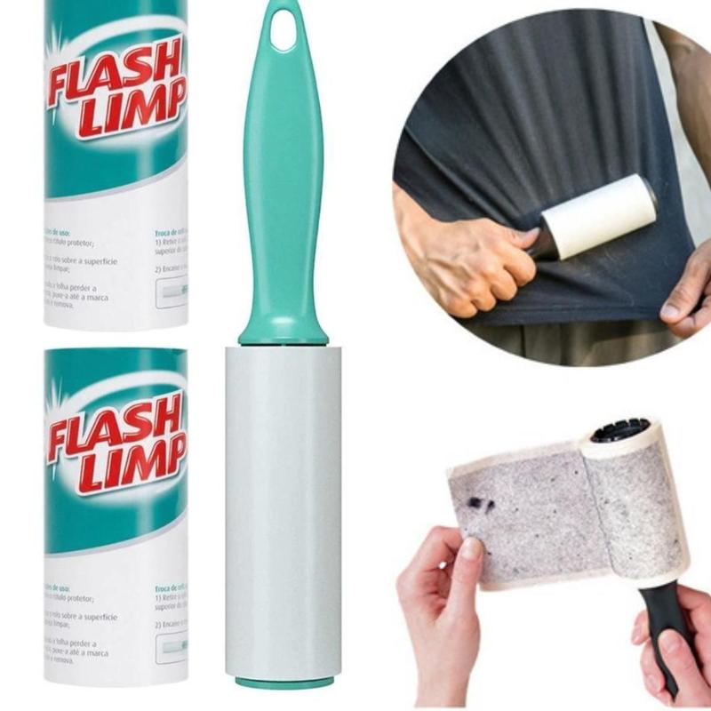 Rolo Adesivo Tira Pelos e Cabelos Roupas Multiuso Descartavel Flash ...