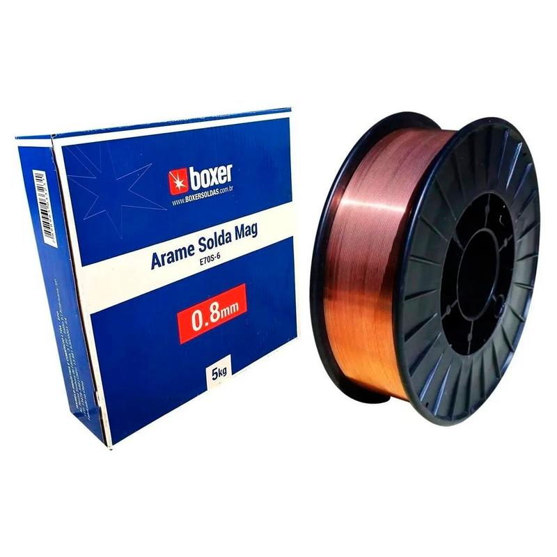 Rolo de Arame Solda Mig Uso Com Gás 0,8mm ER70S-6 5Kg Boxer - Arame para Solda - Magazine Luiza