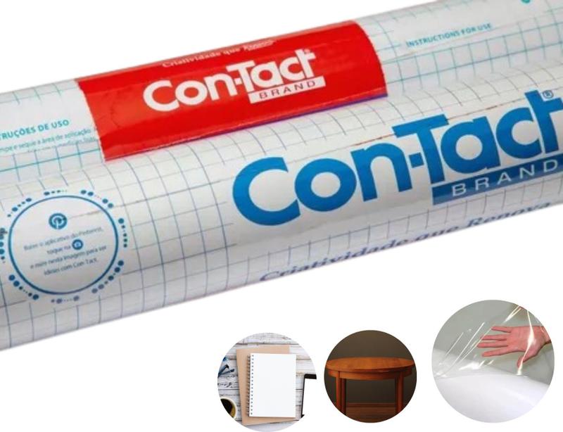 Rolo Papel Adesivo Contact Transparente Cristal Plástico com 10MT - Papéis - Magazine Luiza