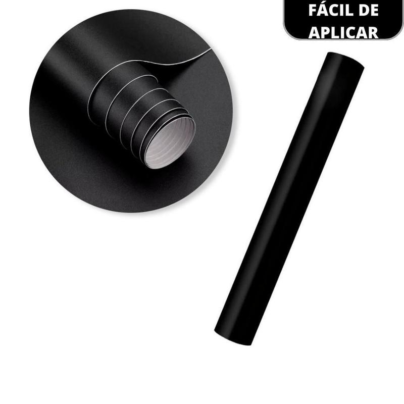 Rolo Papel Adesivo Liso Preto Fosco Contact Lavável - Win Paper ...