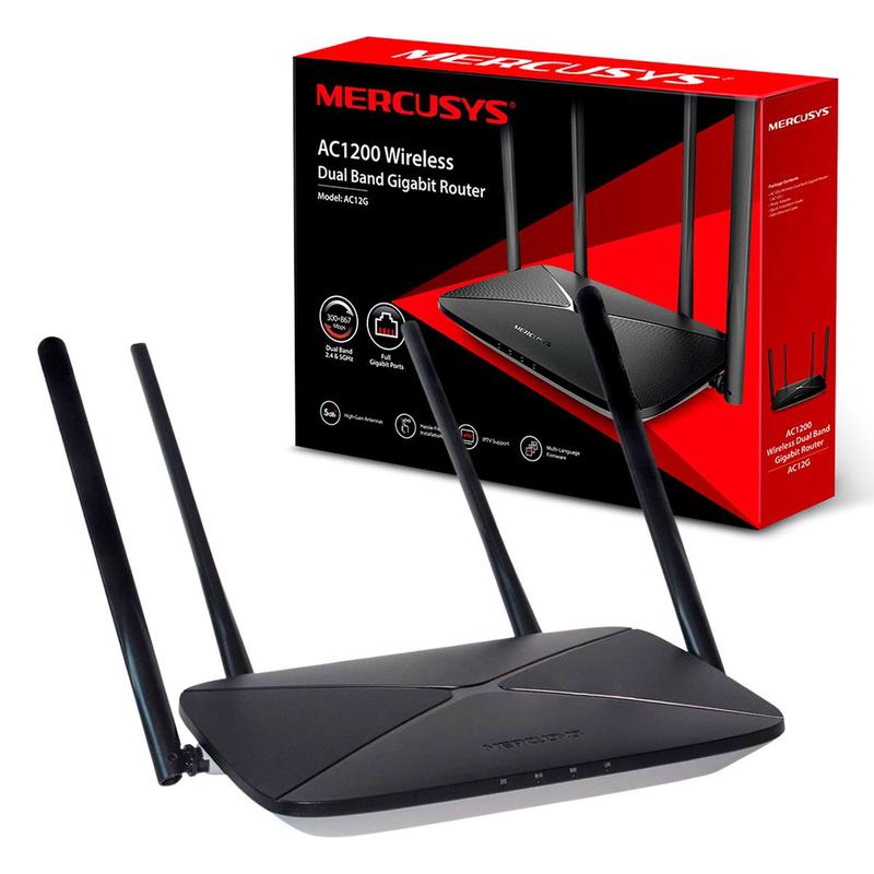 Roteador Mercusys AC12G, Gigabit, Dual Band (2.4/5GHz), AC1200, 4 ...