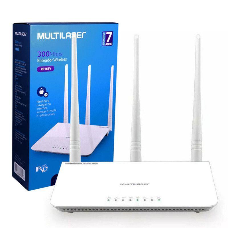 Roteador Multilaser 300mbps Ipv6 2.4 Ghz 3 Antenas Re163v - Roteador ...