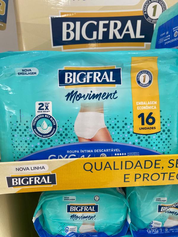 Roupa íntima descartável - Bigfral G/XG com 16 - Roupa Íntima ...