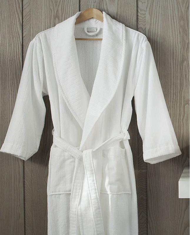 Roupão De Banho Buddemeyer Stripes (M) - Branco 100% Algodão - Outros ...