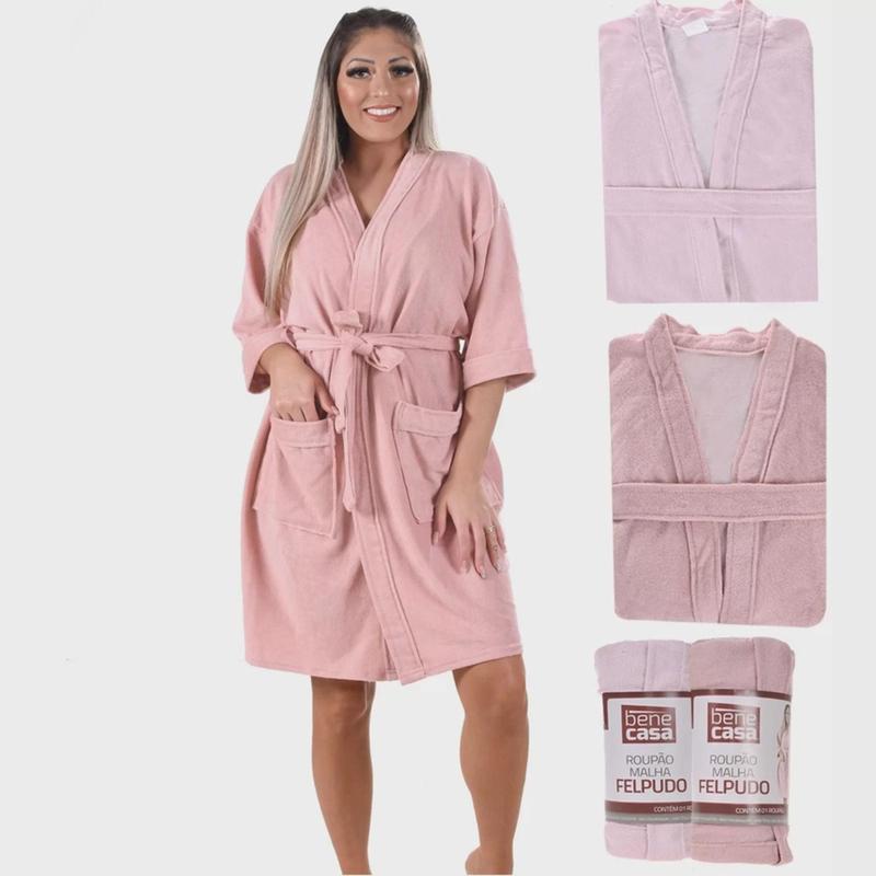 Roupão De Banho Malha Atoalhado Adulto Unissex TAM - G - Bene Casa ...