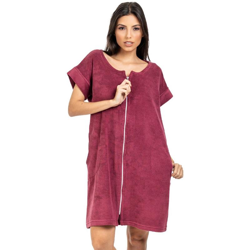 Roupão Feminino Adulto Atoalhado com Fechamento em Zíper - Puff ...