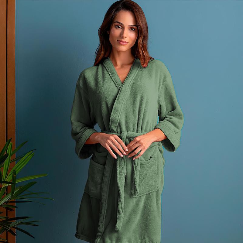 Roupão Plush Microfibra Kimono Unissex Feminino e Masculino Cidreira ...