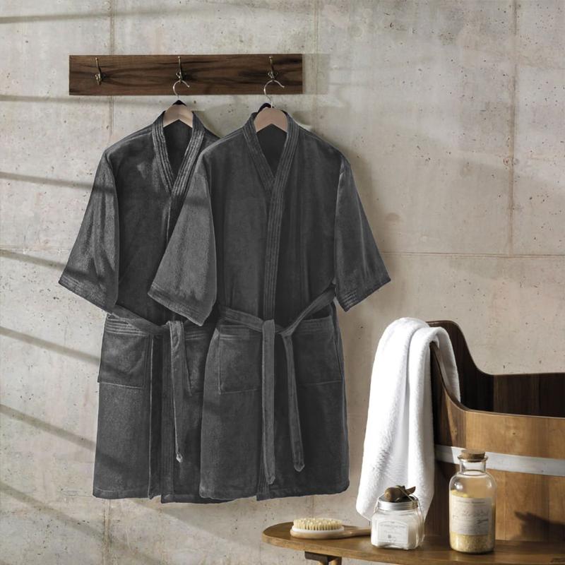 Roupão Unissex Dohler Velour Liso Cinza - Roupão e Robe Feminino ...