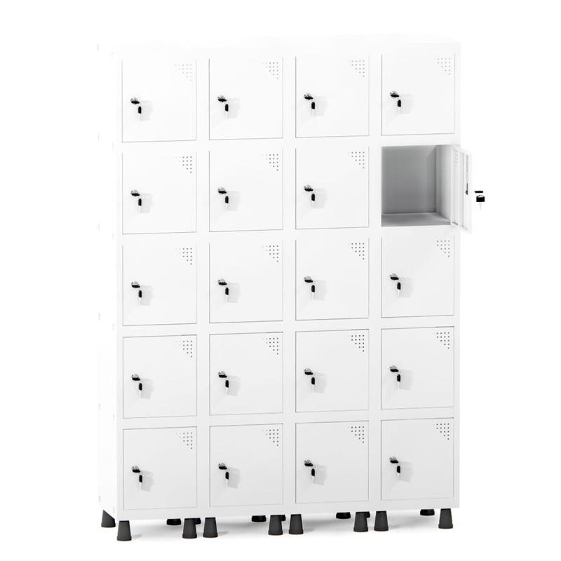 Roupeiro De Aco 4 Vaos 20 Portas Com Fechadura Pandin Branco 1 90 M Armário Roupeiro