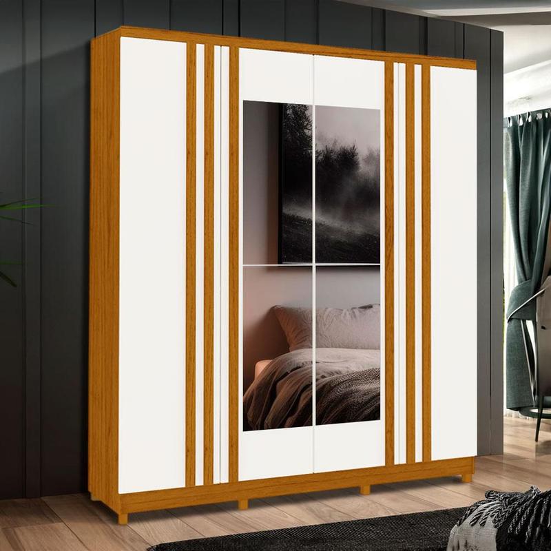 Roupeiro Solteiro 2 Portas 100% MDF Naturale Branco Diamante Taren Shop ...