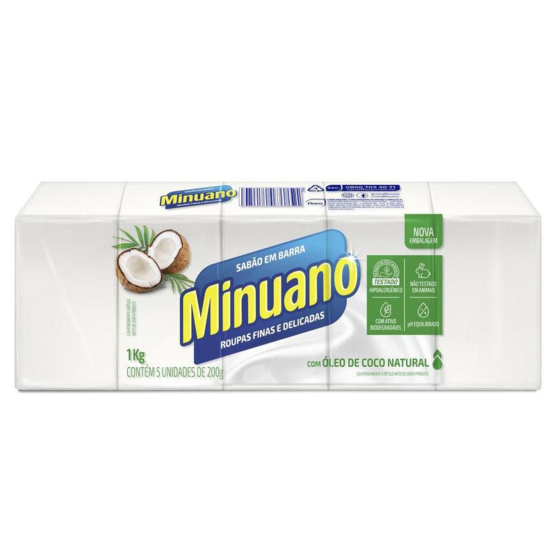 Sabão em Barra Minuano Coco 1Kg - Sabão em Barra / Pedra - Magazine Luiza