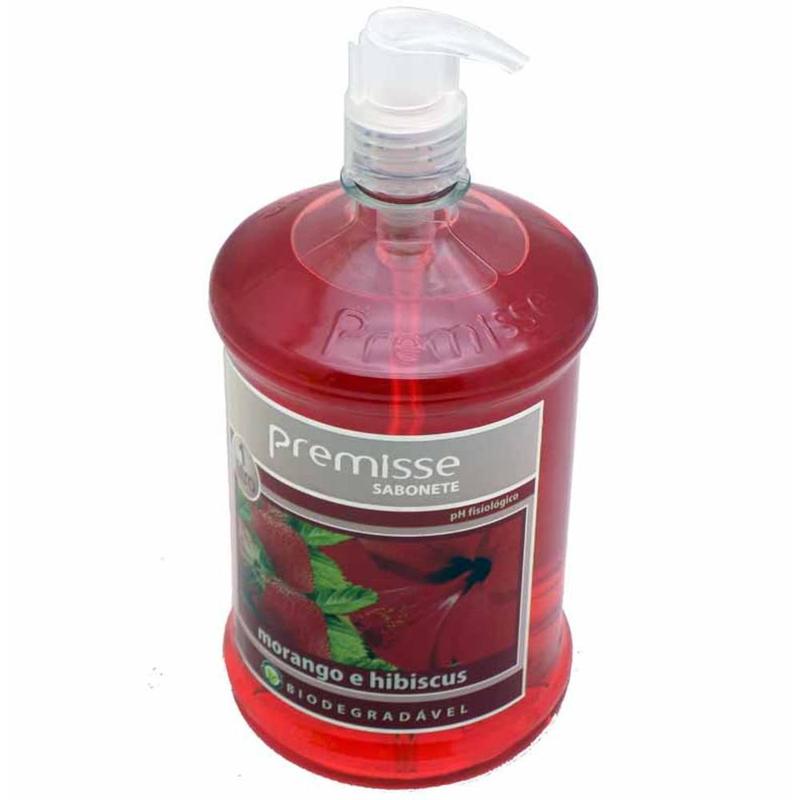 Sabonete liquido 1l pump morango/hibiscus / un / premisse - Sabonete ...