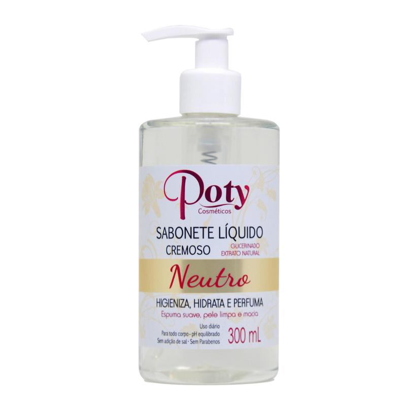 Sabonete Líquido Glicerinado Poty Neutro 300 ml - Poty Cosméticos ...