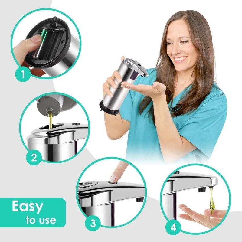 saboneteira automática com sensor em aço inox para álcool em gel ...