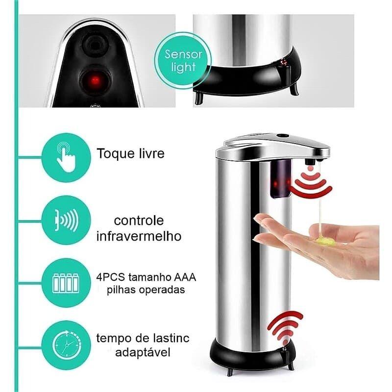 Saboneteira Automatica Dispenser Inox Com Sensor Higiênica - Online ...
