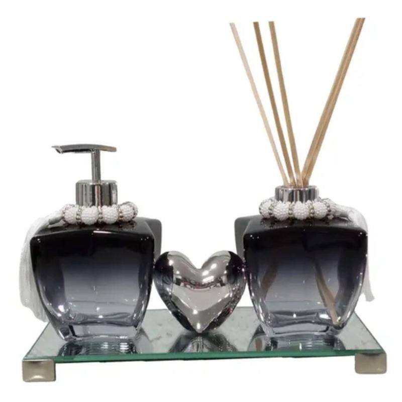 Saboneteira e Aromatizado com Bandeja para Kit Lavabo Decorado Luxo ...