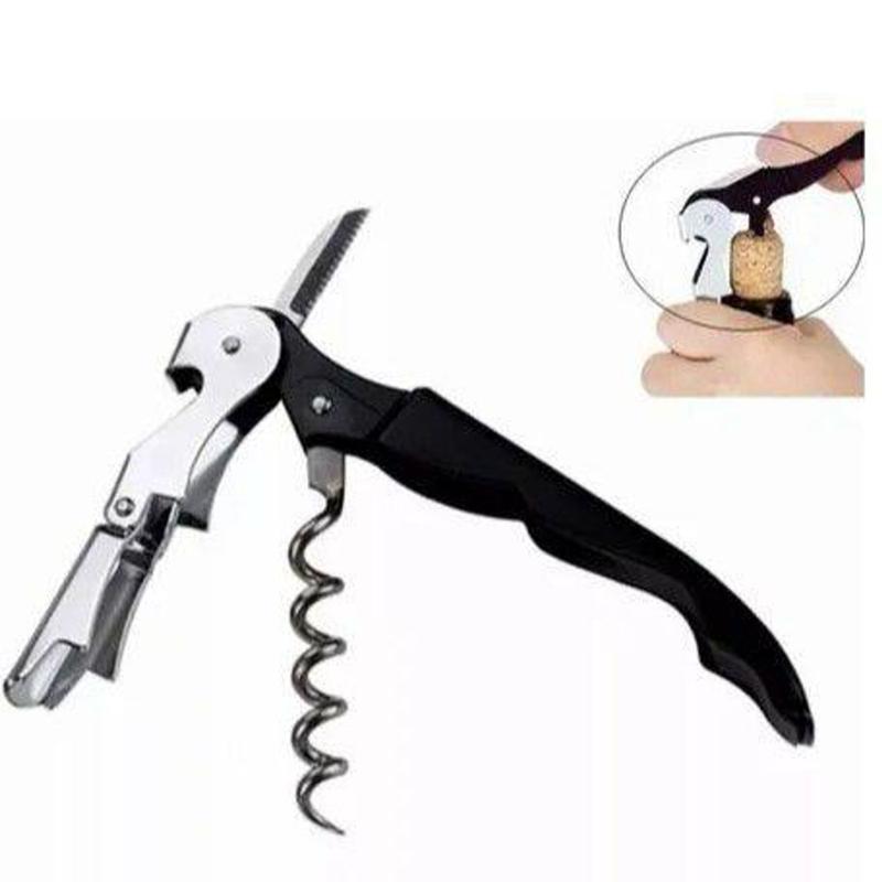 Saca Rolhas Com 2 Estágios Abridor Garrafa E Lata Aço Inox - ORIGINAL ...