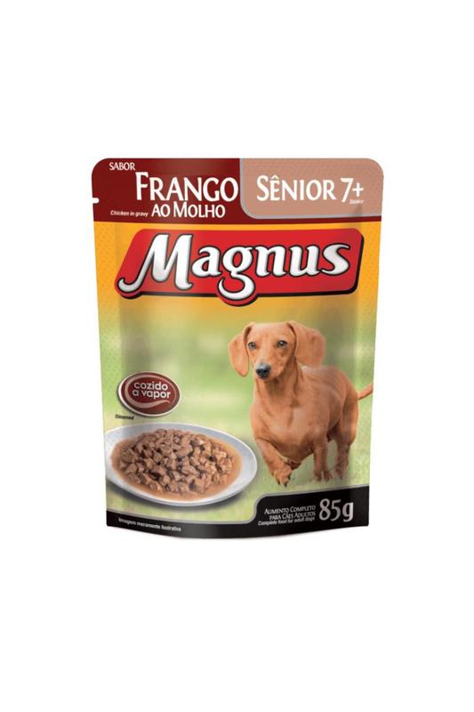 Sachê Magnus para Cães Sênior sabor Frango ao Molho - Ração Seca para ...