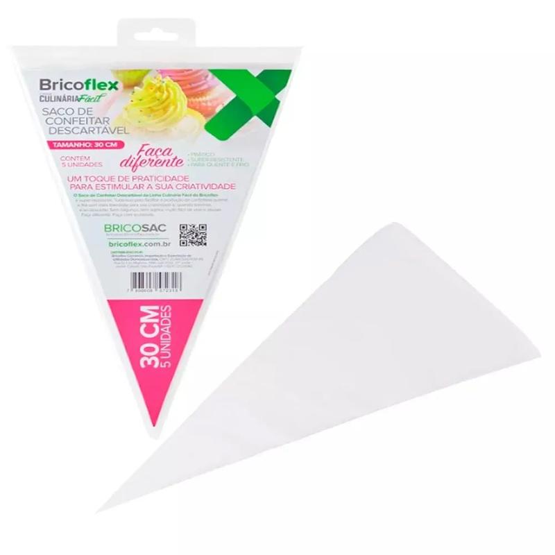 Saco de Confeitar Descartável Tamanho 30 com 5 Un Bricoflex - Saco ...