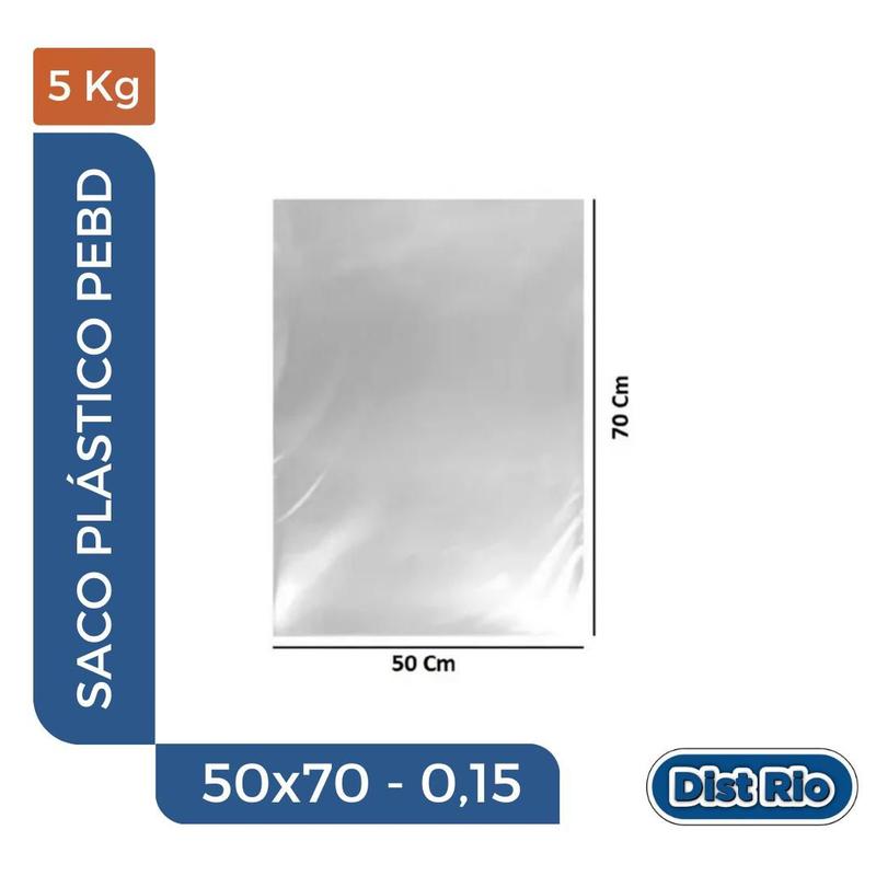 Saco plástico pebd 50x70 - 0,15 5kg - Dist Rio - Saco Plástico ...